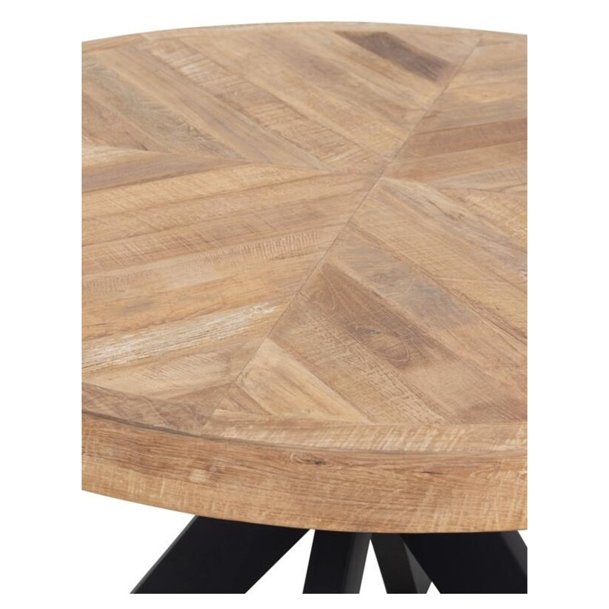 Mesa de jantar redonda Einstein em teca e metal - DTP Home | Flosia
